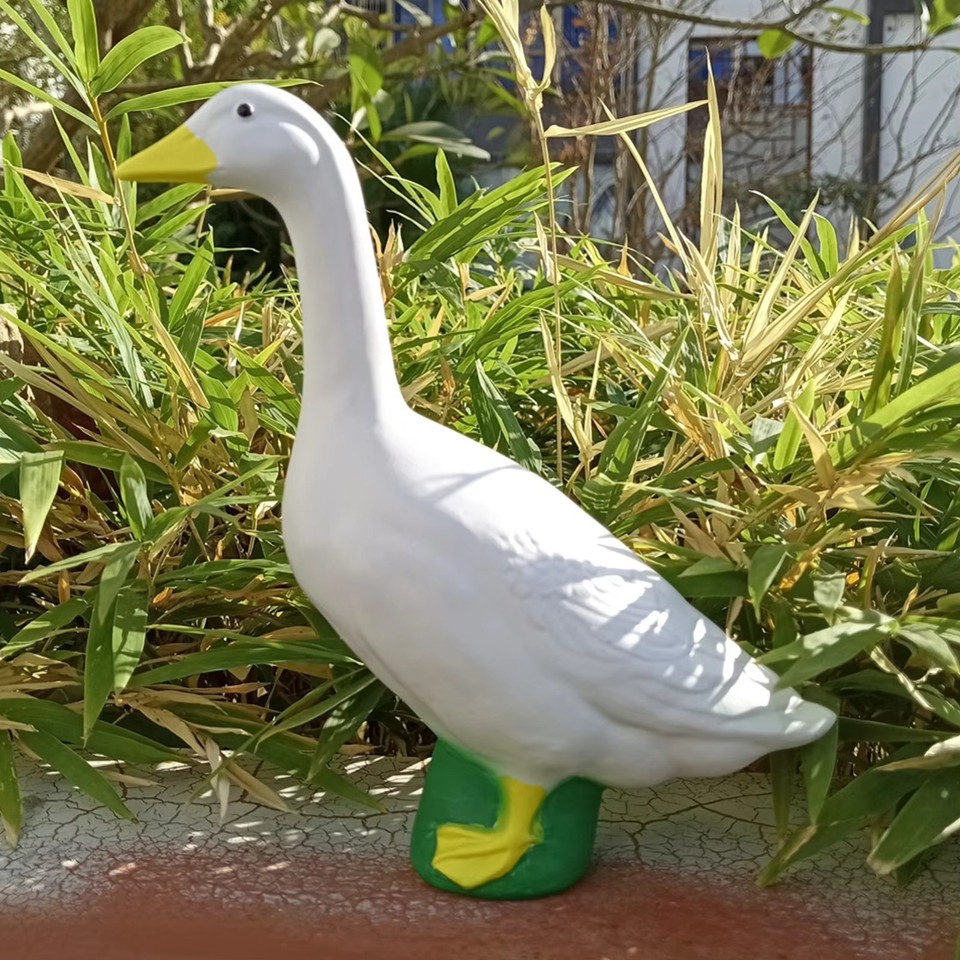 18"H Dress Up Goose Large White Garden Statue Indoor Outdoor Yard Porch ...