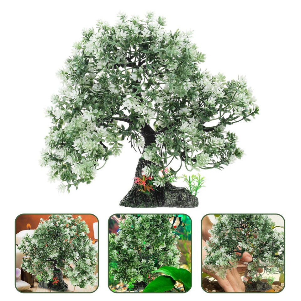 Aquarium Tree Decoration Resin Plastic Tree Ornament Fish Tank ...