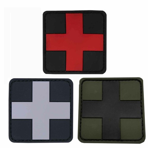 3D Rubber Patch Kreuz grau rot o schwarz 5 x5 cm Aufnäher Abzeichen Medizin | eBay