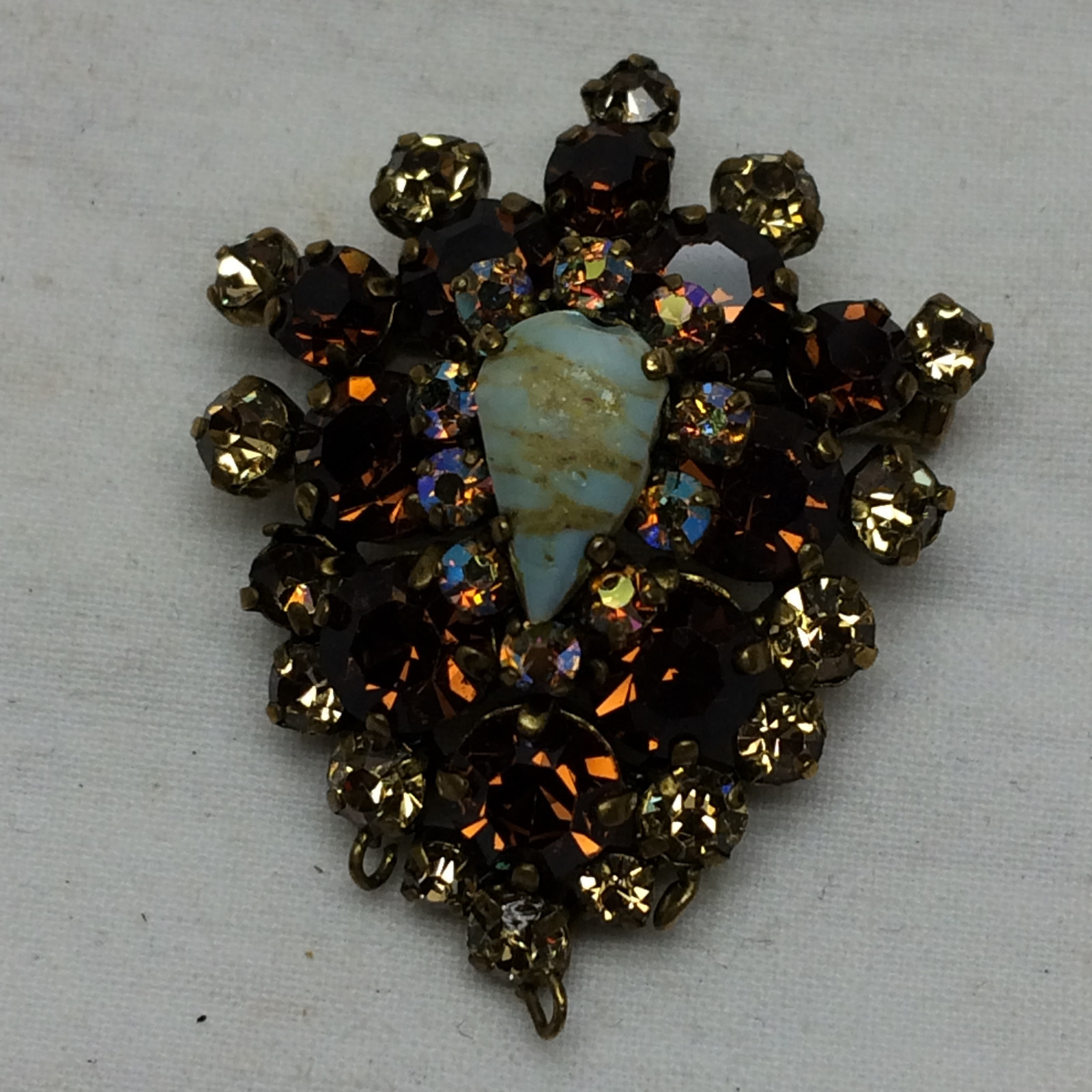 Vintage Rhinestones Brooch Pin 1 5/8" Colorful Prong Set | eBay