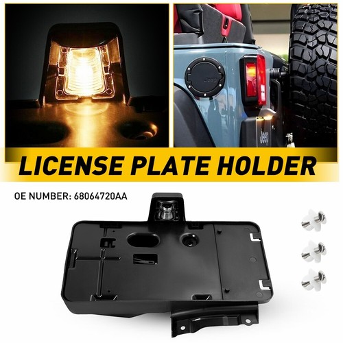 License Plate Holder Light w/ Tag Bracket Fits Wrangler Jeep JK JKU ...