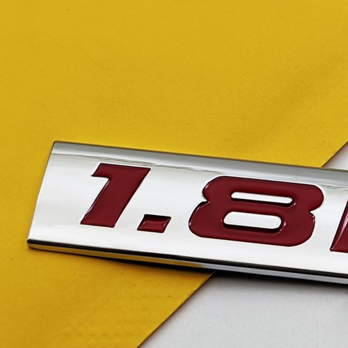 2x Car Fender Trunk Red Chrome 1.8L Car Logo V6 V8 Engine Metal Emblem ...