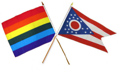 12x18 12"x18" Wholesale Combo Rainbow Gay Pride Ohio State Stick Flag ...
