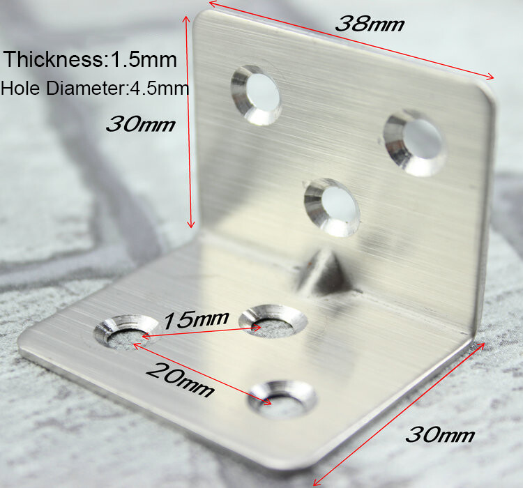 Right Angle L Shape Stainless Steel Corner Brace Support Joint Shelf ...