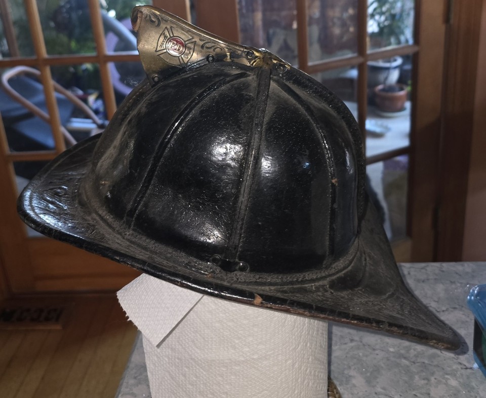 Antique Firefighter Helmet Cairns & Bros Fireman Leather | eBay