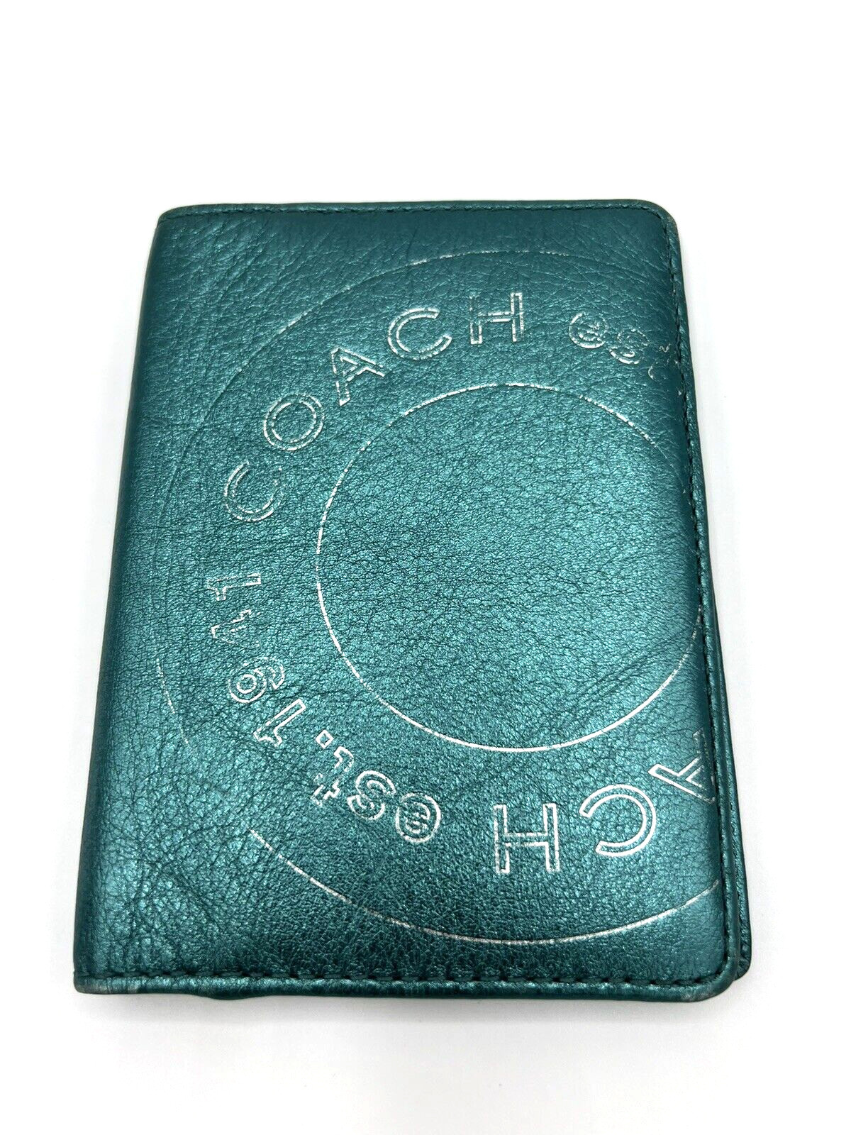 Coach Metallic Leather Passport Card Holder Wallet Te… - Gem