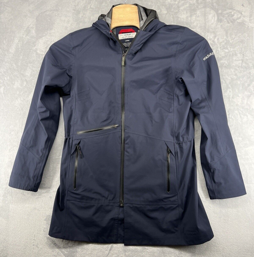 OOBE Signature Collection Waterproof Blue Embroidered Rain Jacket Women ...