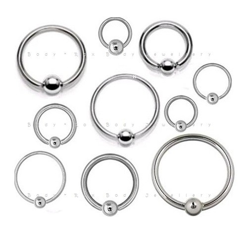 Captive Ball Ring - Cartilage Lip Tragus Top Upper Ear Earring Nipple ...