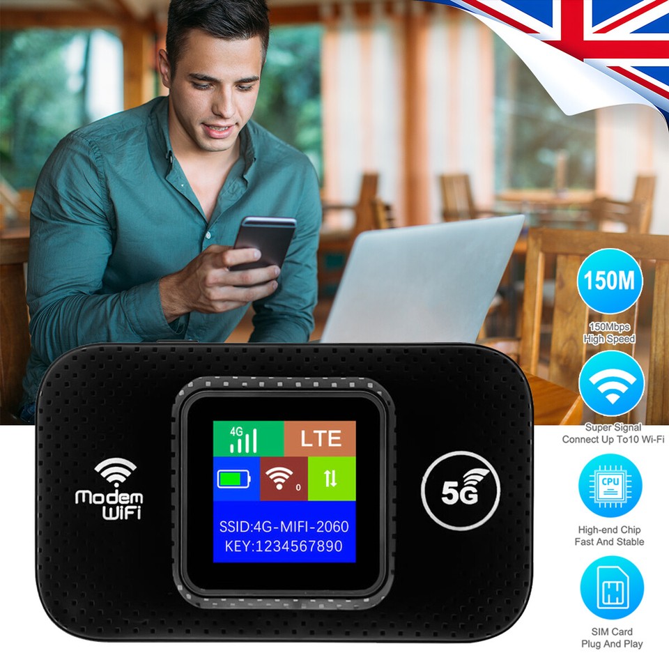 Portable Unlocked 5G LTE Wireless WiFi Router Mobile Broadband LCD MIFI ...