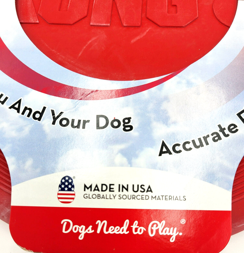 KONG Flexible Flyer Frisbee LARGE 9" Durable Soft Rubber Dog Fetch Toy ...