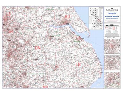 Postcode Sector Map 18 Midlands (Leeds / Bradford / Sheffield ...