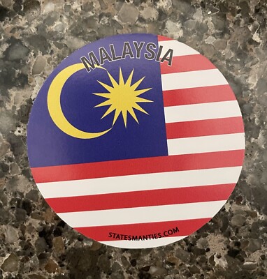 Malaysia MYS Country Flag Water Bottle Laptop Vinyl Sticker Decal ...
