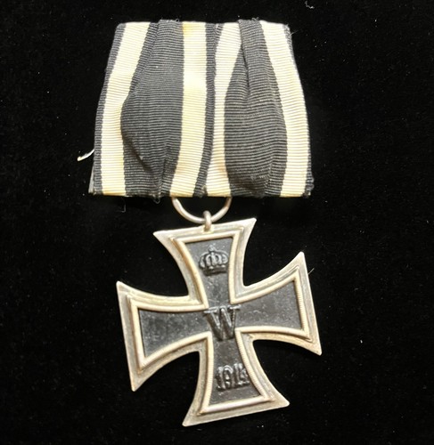 STERLING SILVER WW1 GERMAN IMPERIAL IRON CROSS MEDAL 1813 W 1914 EW ...
