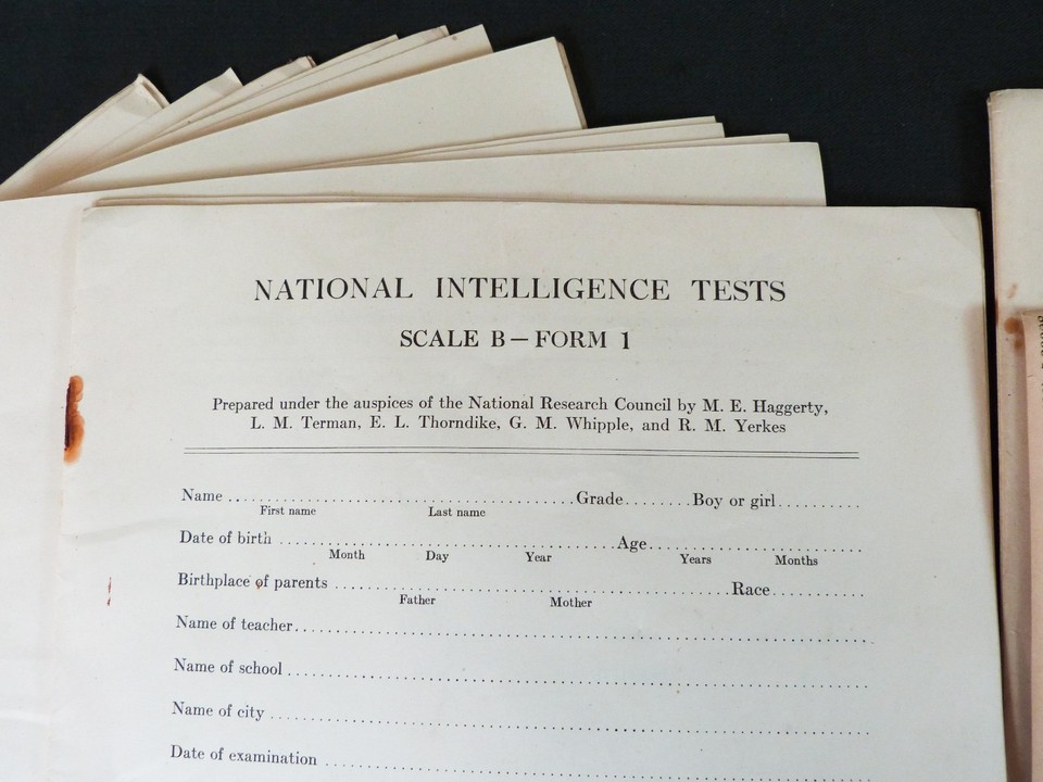 1920 National Intelligence Tests kit B-1 / original US Army WW1 testing ...