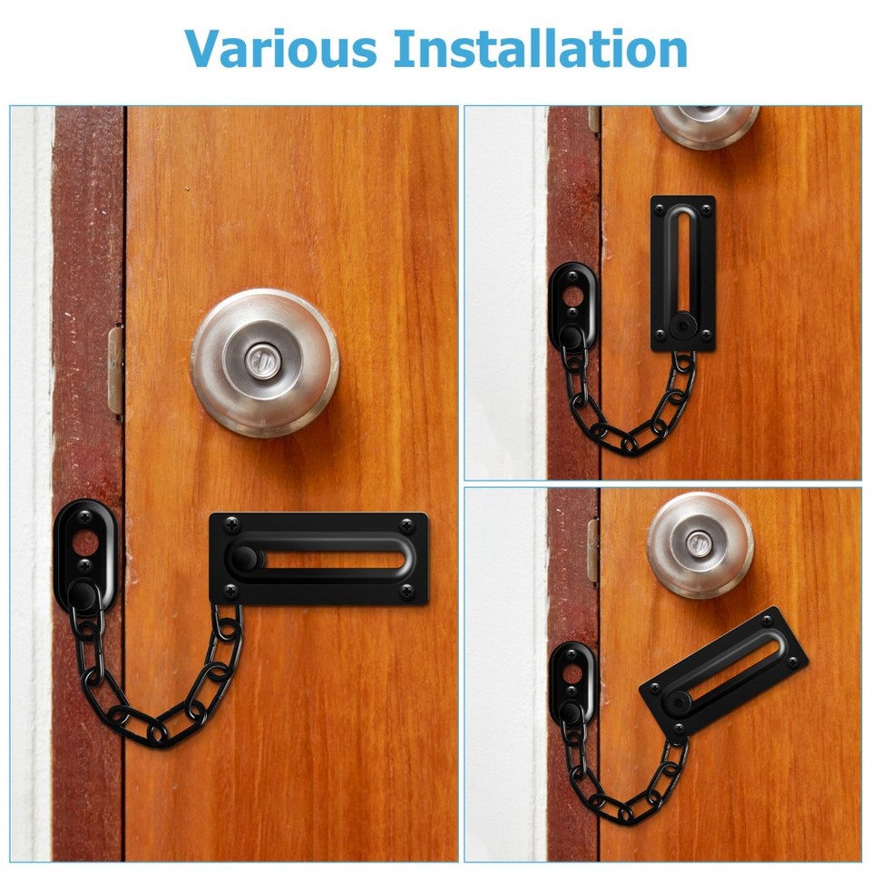 4 Pcs Stainless Steel Door Chain Locks Heavy Duty Security Latch for ...