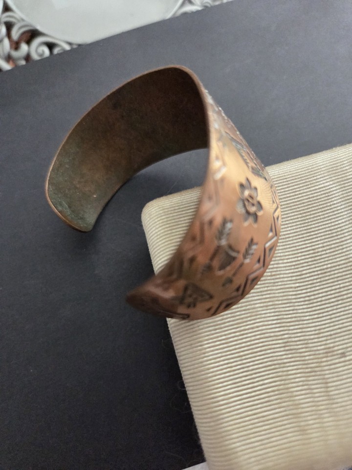 Vintage Copper Bracelet Cuff Southwestern Signed | eBay