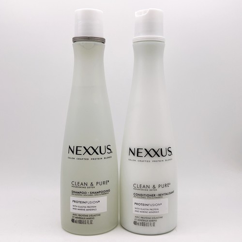 SET - Nexxus Clean & Pure Shampoo & Conditioner 13.5 fl oz Each Protein ...