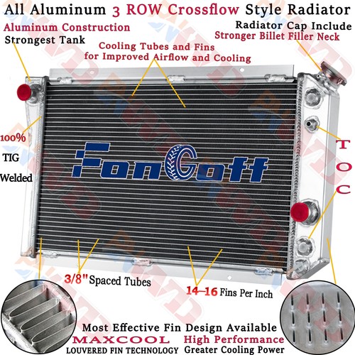 3 Row Radiator For 1982-2002 Chevy S10/S10 Blazer/Corvette V8 ...