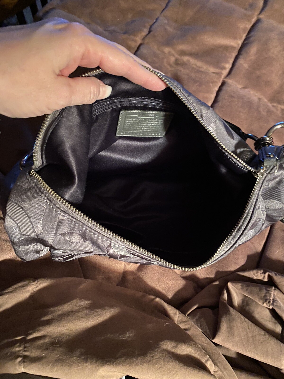 Coach Metallic Silver Hobo Purse - Gem