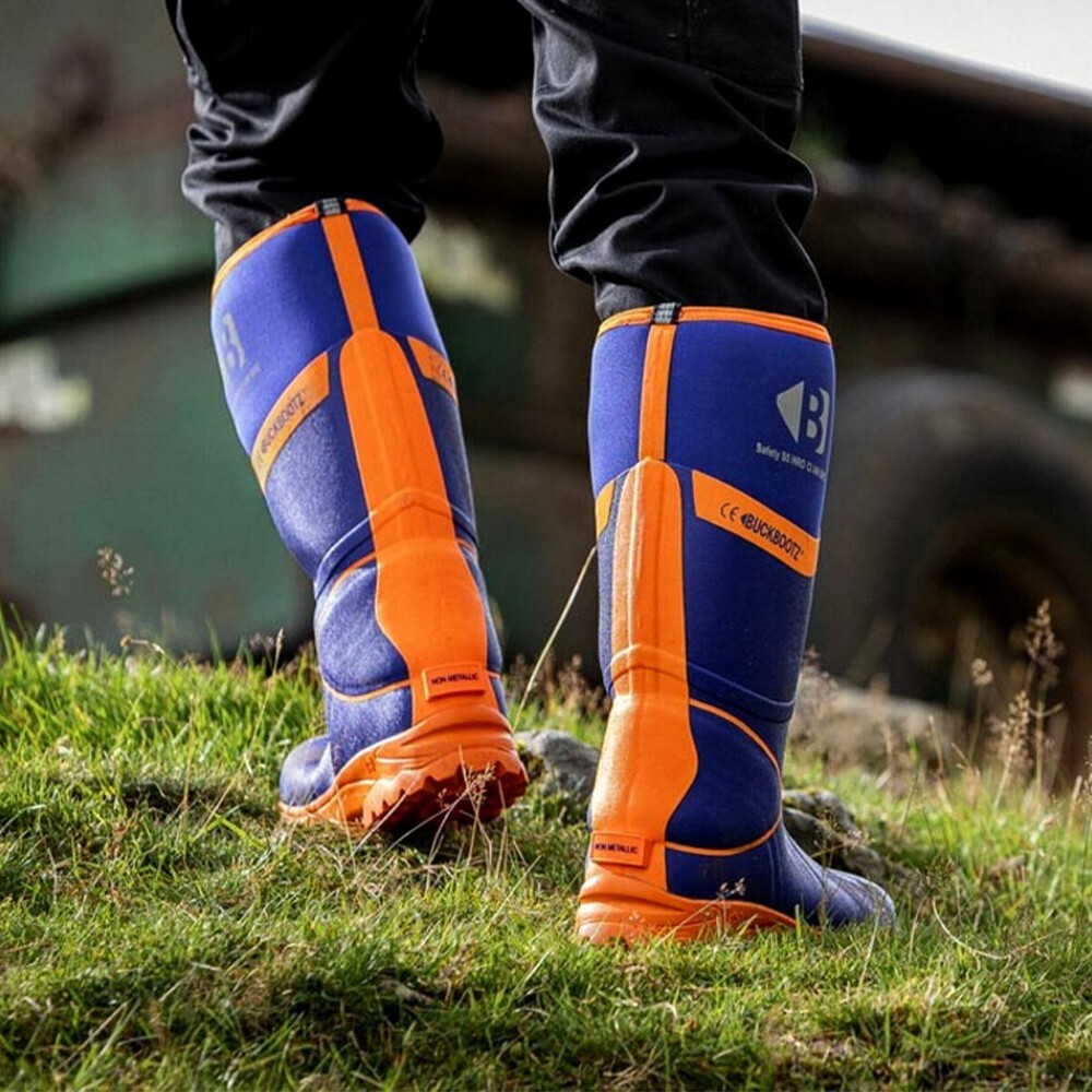 BBZ8000 Buckbootz Blue/Orange Hi-Vis Safety Wellington Boot/Wellies ...