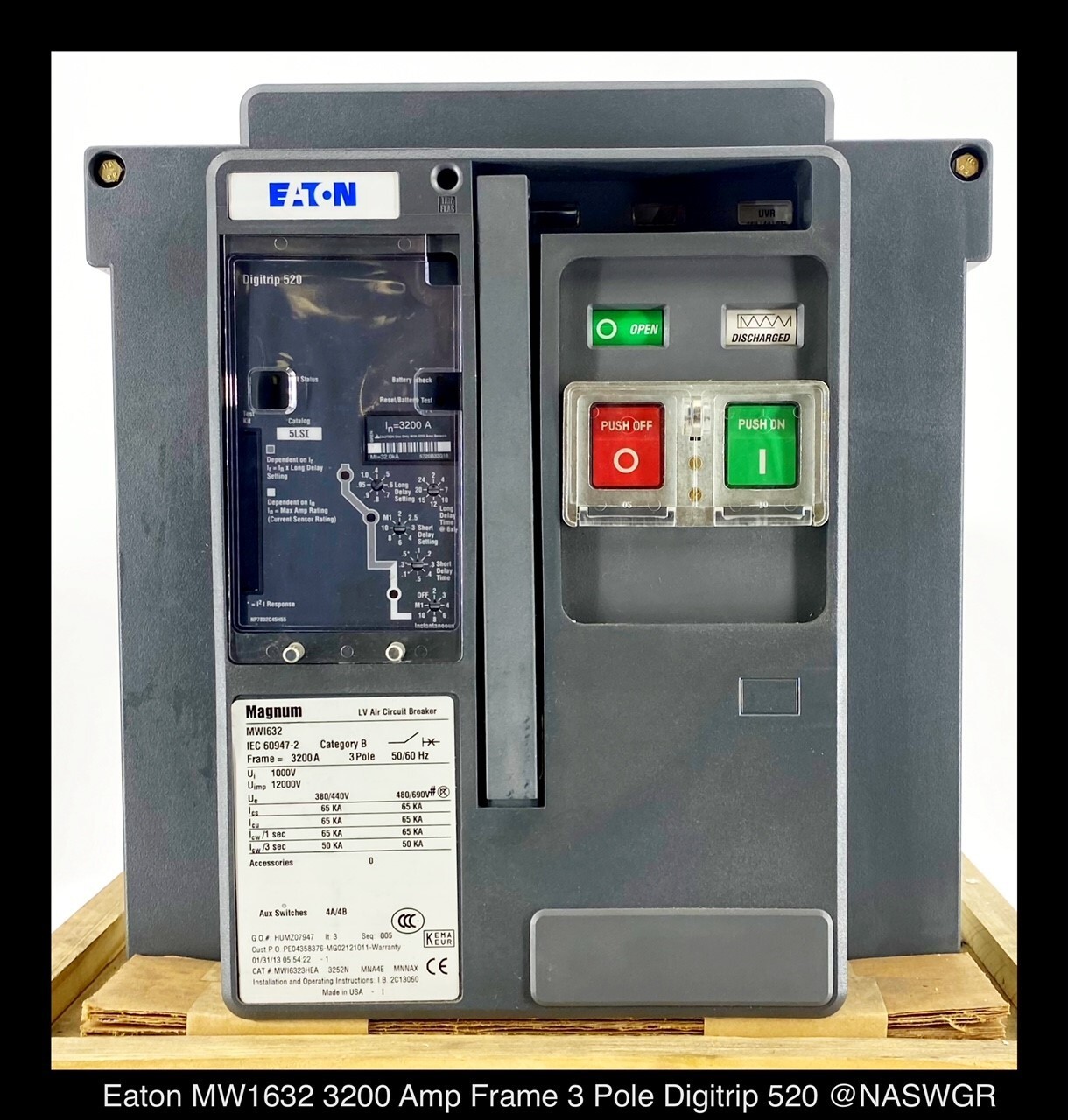 Eaton Magnum IEC MWI632 Breaker (M/O,B/I) - 3200 Amp - Unused/Warranty ...