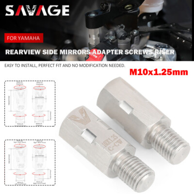 M10x1.25mm Side Rear View Mirrors Adapter for YAMAHA MT07 09 Tracer FZ8 ...