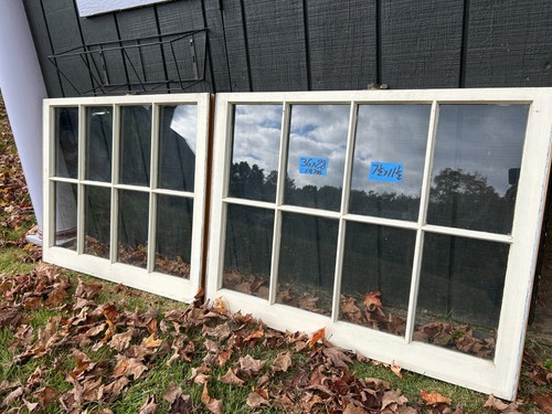 2 -36 x 28 Vintage Large Window sashes old 8 pane Frame 1970s Arts ...