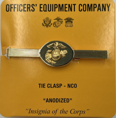 USMC Marine Corps NCO 2.5" Anodized Tie Clasp Tie Bar Eagle Globe ...