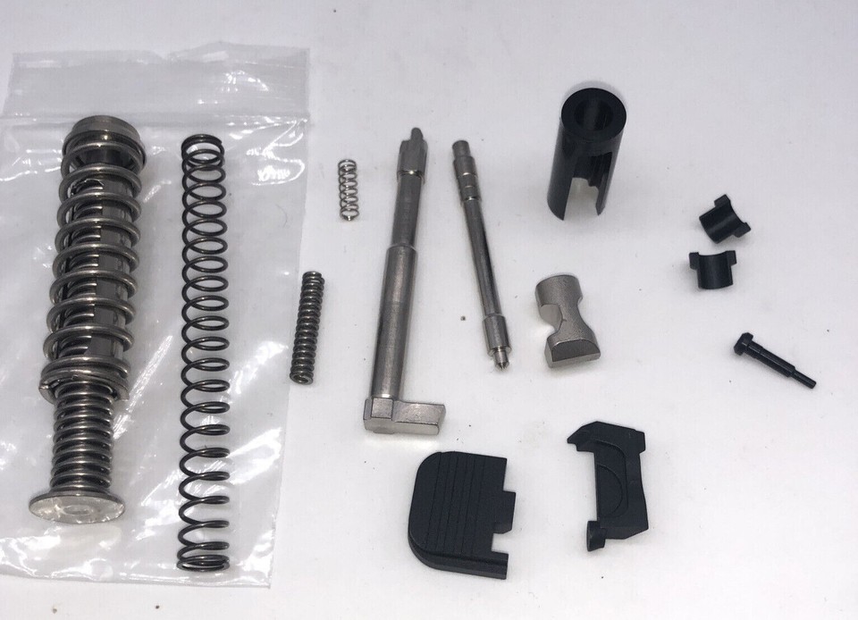 For GLOCK 43 SLIDE PARTS KIT STAINLESS RECOIL & BARREL FLUSH CUT G43X ...