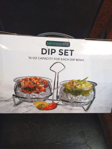 4 SERVAPPETIT DIP SET 16 oz Capacity for each dip bowl free ship | eBay