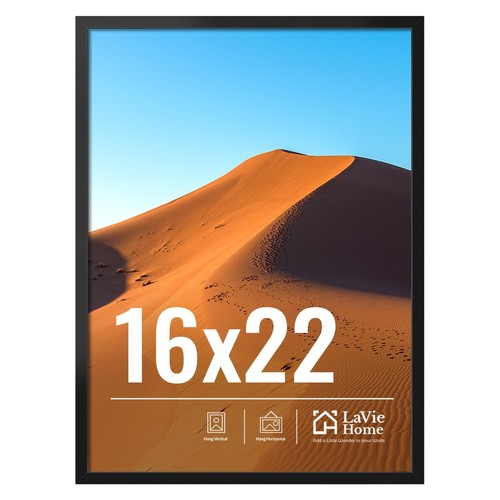 16x22 Picture Frame for Wall Display, 16x22 Black Picture Frame with HD ...