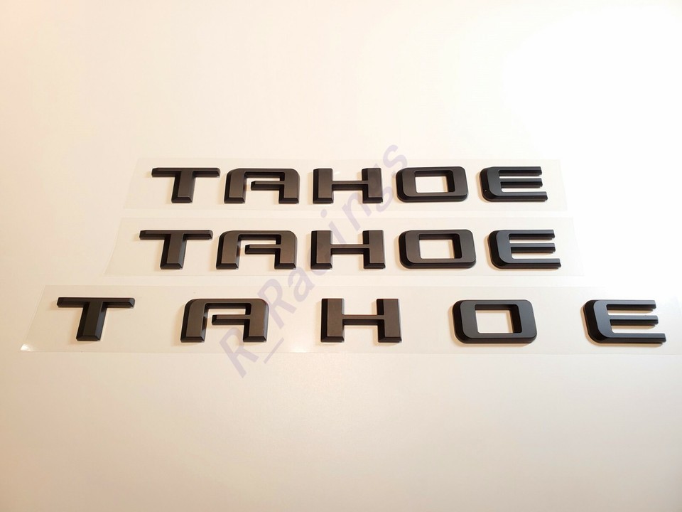 5PCS Matte Black Doors Rear Tahoe Chrome Black Fender Z71 Emblem For ...