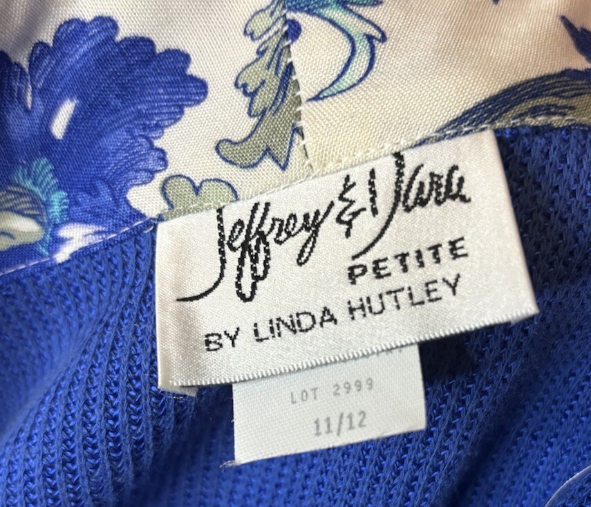 Vintage Jeffrey & Dara by Linda Hutley Petite Size 11/12 Blue Sweater ...