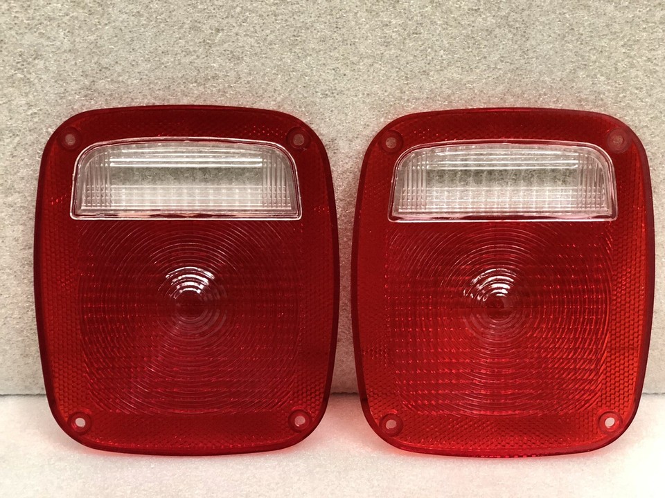 (2) SAE STIAR 02 Red Tail Light w/ Clear Back-Up Lenses & Gaskets Jeep ...
