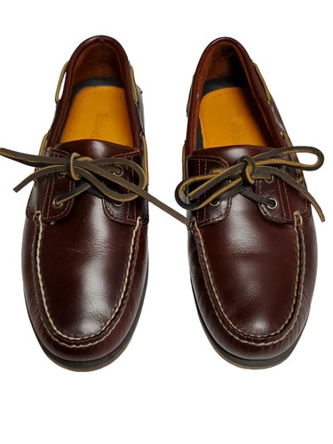 Timberland Men's 8 Wide Classic 2 Eye Boat Shoes Loafers Root Beer ...