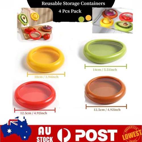4x Silicone Avocado Saver Reusable Food Savers Fresh Stretch Pod for ...