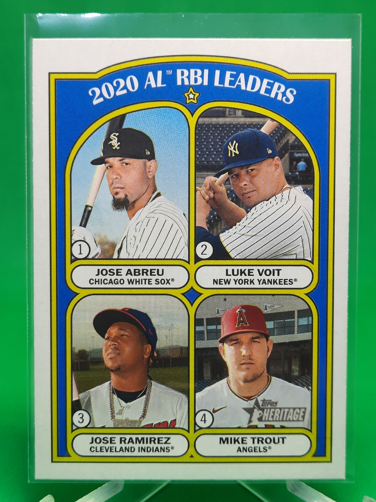 Mike Trout Abreu Luke Voit Jose Ramirez 2021 Topps Heritage #88 AL RBI ...