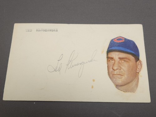 Ted Kluszewski Signed 3x5 Index Card Cincinnati Reds | eBay
