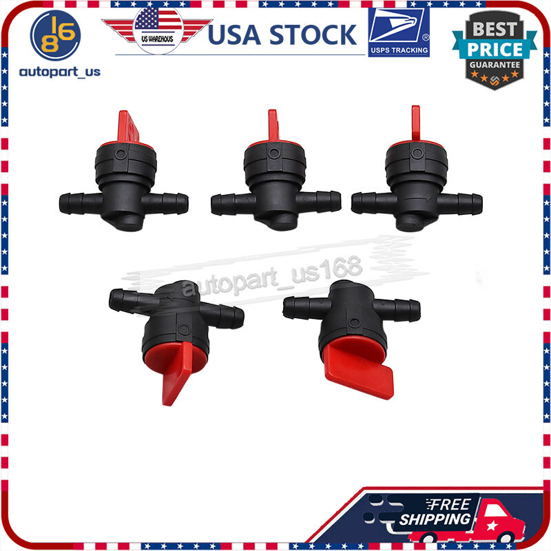 NEW (5) 1/4" In Line Fuel Shut-Off Valve Plastic 494768 5091K 697947 US ...