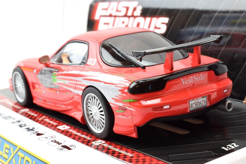 Scalextric Fast & Furious Mazda RX7 W/ Working Lights 1/32 Scale Slot ...