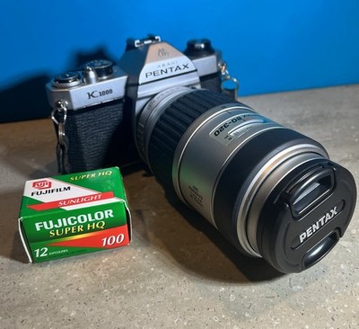 Pentax K1000 35mm SLR Film Camera W/80-320mm Lens, Film. Needs Battery ...
