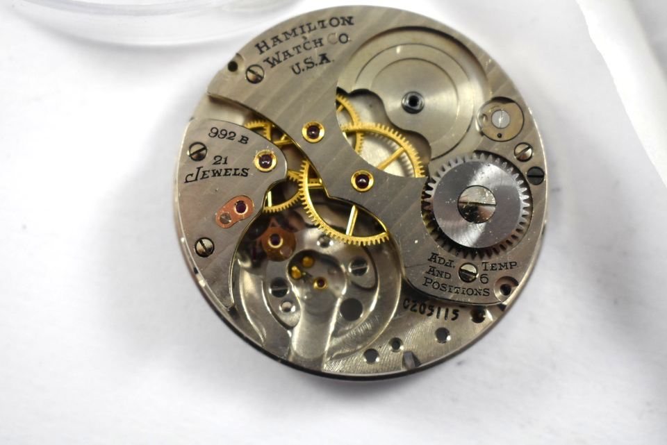 Vintage Hamilton RR Grade 992B 21J DS Dial Pocket Watch Movement lot.wd ...