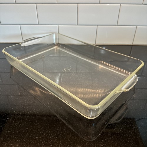 Vintage 50’s PYREX Sculptured-Handles Glass 9x13 Casserole Baking Pan ...