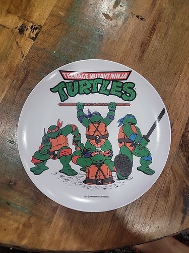 VINTAGE Teenage Mutant Ninja Turtles TMNT 8" Plate Dish 1989 by Peter ...