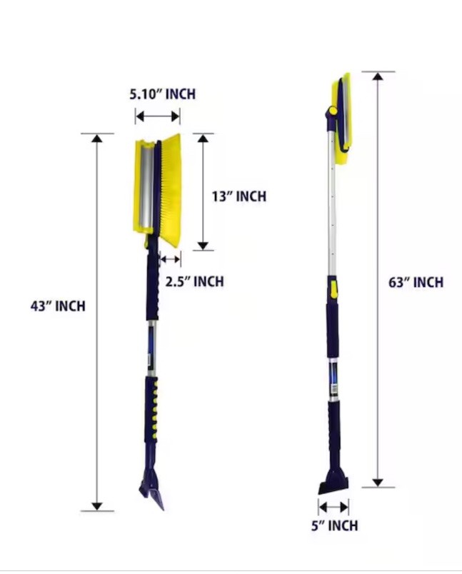 Michelin Ultraduty Avalanche 63" Multi Functional Telescopic Snow Broom ...