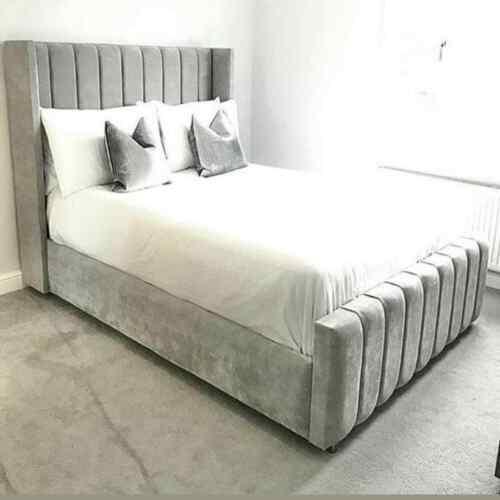 PANEL WING BACK BED FRAME -Gaslift option-DOUBLE& KING | eBay