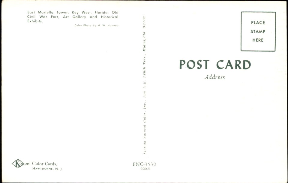 East Martello Tower Key West Florida ~ Civil War Fort bell ~ 1970s | eBay