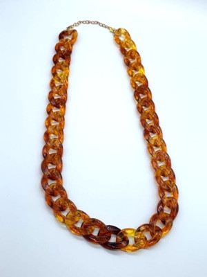 Acrilic Collar Carey Color With Extension chain | eBay