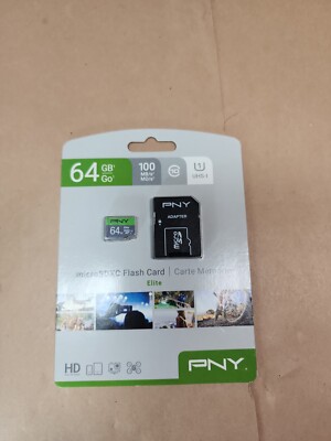 PNY - 64GB Elite Class 10 U1 micro SDHC Flash Memory Card BRAND NEW ...
