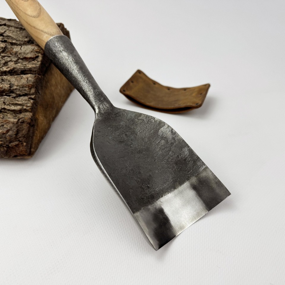 Rounded Timber Chisel – Hand-Forged Steel, Ash Handle, Sheath, Heavy ...